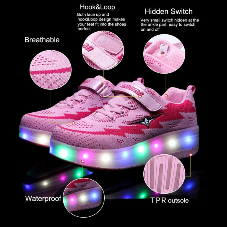 Roller Skates Boys Girls Kids Led Light Up Shoes Sneakers Skating Shoes ...