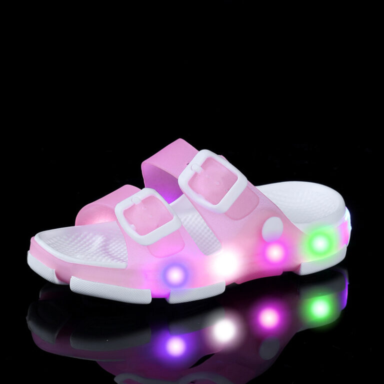 Boys Kids Girls Light Up Clogs Slippers Toddler Slip On Beach Sandals ...